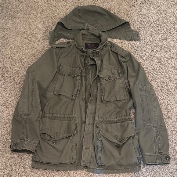 J. Crew | Jackets & Coats | J Crew Khaki Field Jacket With Hood | Poshmark